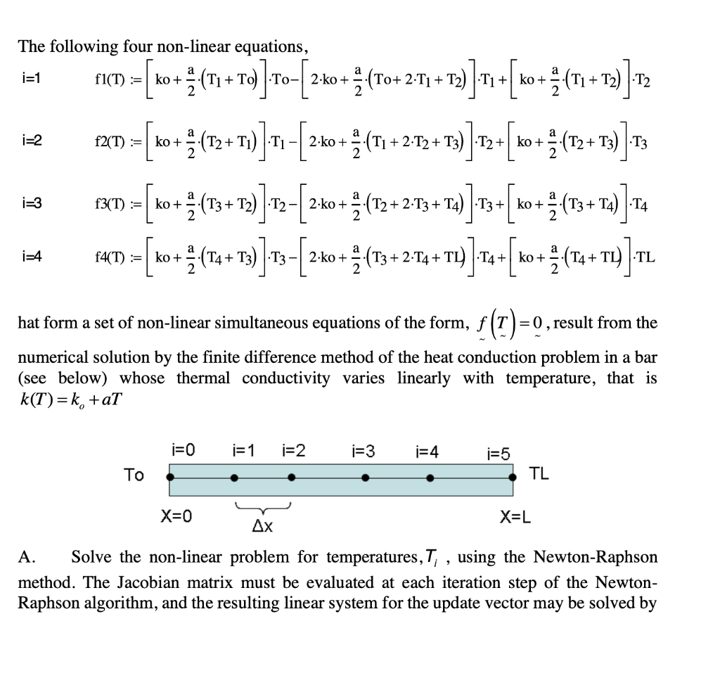 Solved The following four non-linear equations, i=1 i=2 i=3 | Chegg.com