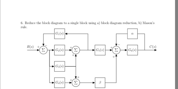 Solved 6. Reduce the block diagram to a single block using | Chegg.com