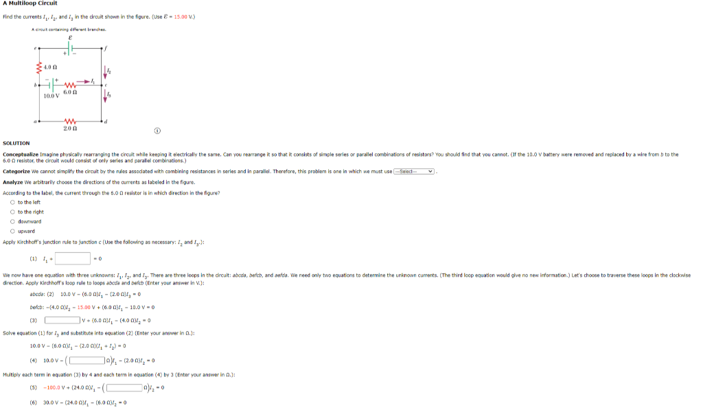 Solved A Multiloop Circuit Find the currents I, ig, and i, | Chegg.com