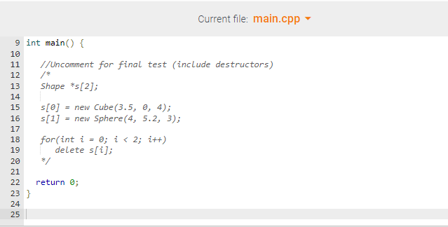 Solved Shape class (shape.h) Complete the header of Shape by | Chegg.com