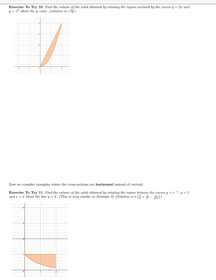 Solved Exercise To Try 10 Find the volume of the solid | Chegg.com
