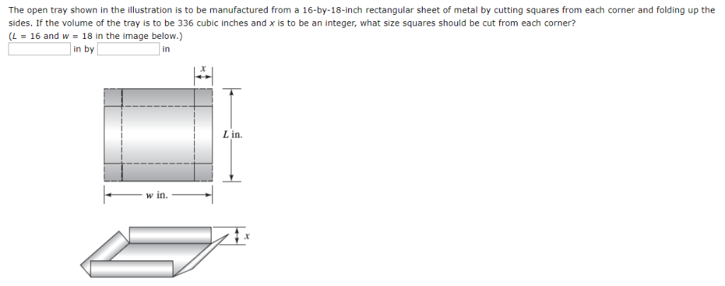 Solved The open tray shown in the illustration is to be | Chegg.com