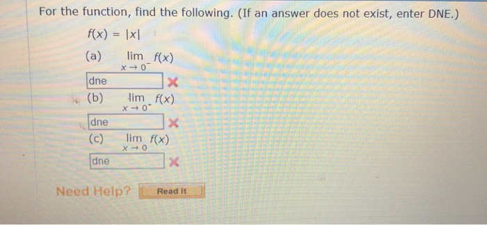 Solved For the function, find the following. (If an answer | Chegg.com