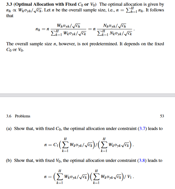 3.3 (Optimal Allocation with Fixed C0 or V0 ) The | Chegg.com