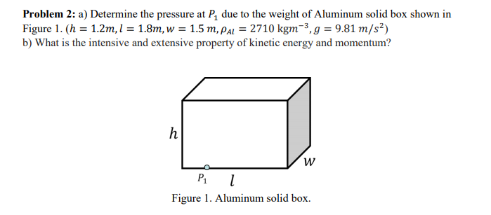 Solved Problem 2: a) Determine the pressure at P, due to the | Chegg.com