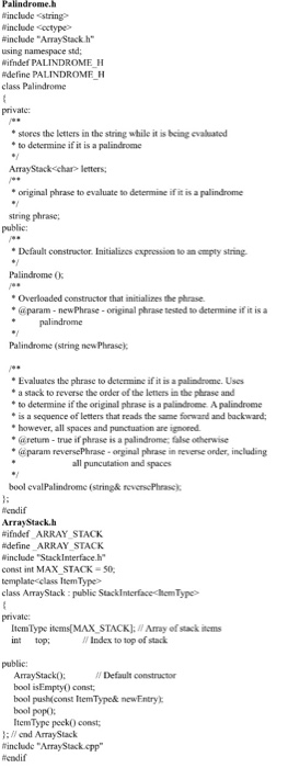 Solved In C+ Write a method for a class named Palindrome | Chegg.com Solved In C+ Write a method for a class named Palindrome | Chegg.com