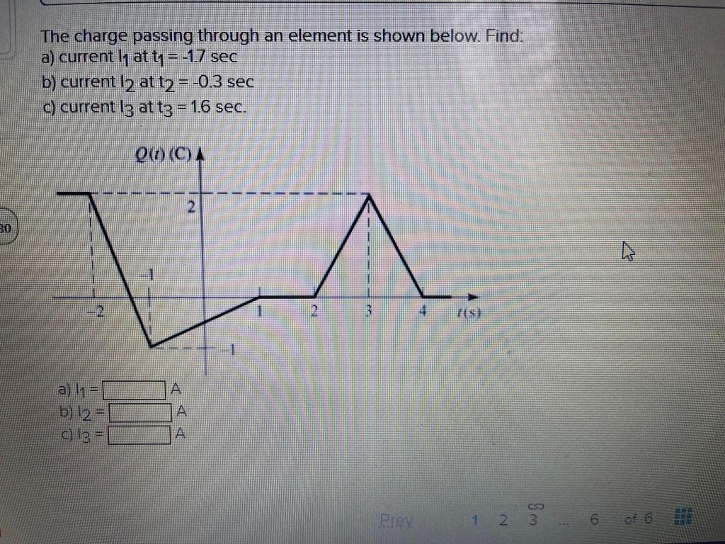 Solved The charge passing through an element is shown below. | Chegg.com