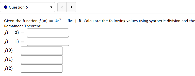 Solved Given the function f(x)=2x2−6x+5. Calculate the | Chegg.com