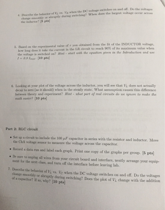 9 LR and RLC Circuits 9.1 Introduction When a DC | Chegg.com