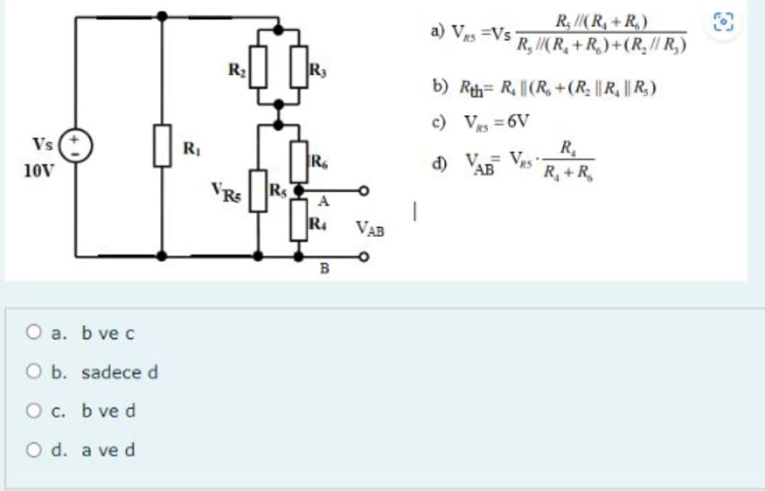 Solved Vs = 10V, R2 = 6 ohm, R3 = 12 ohm, R4 = 5 ohm, R5 = 4 | Chegg.com