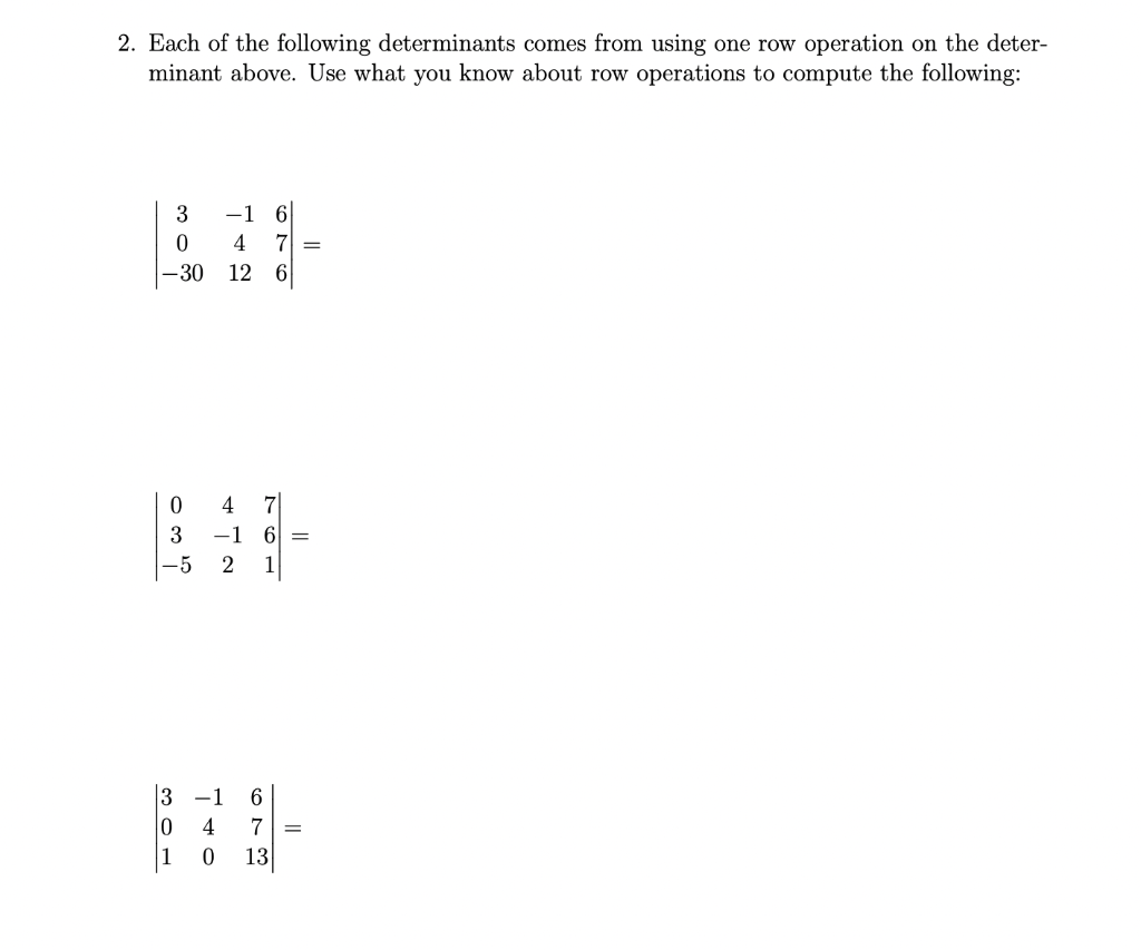 Solved . Each of the following determinants comes from using | Chegg.com