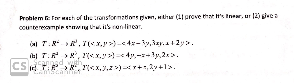 Solved Problem 6: For each of the transformations given, | Chegg.com