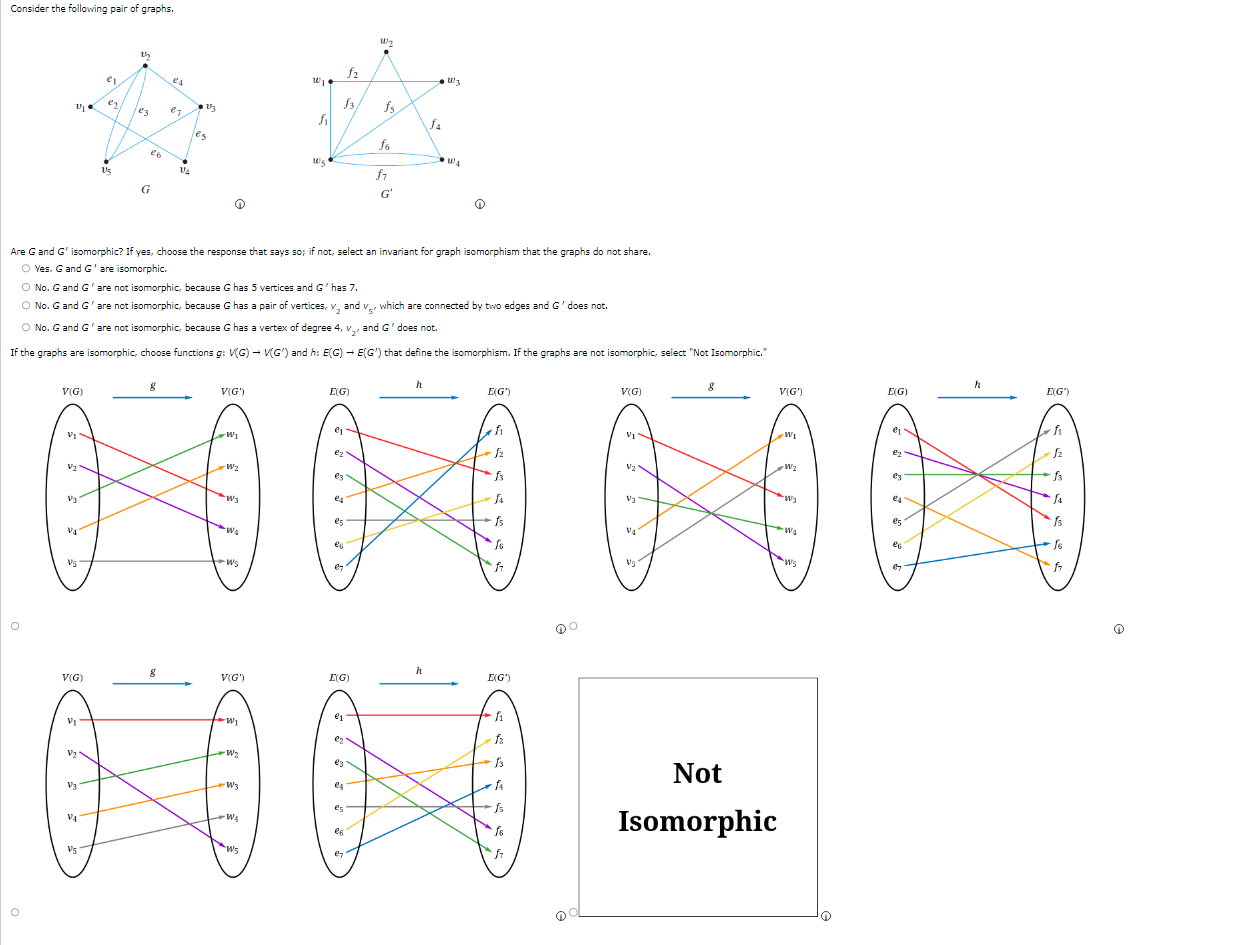 Solved Consider the following pair of graphs. (1) Are G and | Chegg.com