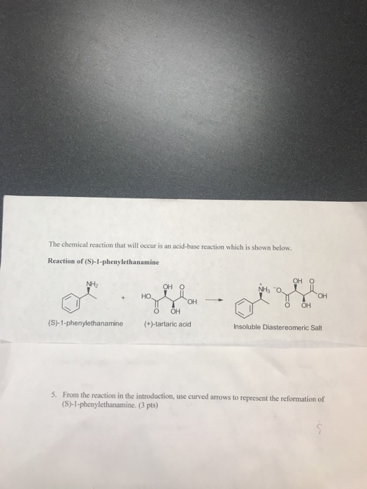 Solved The chemical reaction that will occur is an acid-base | Chegg.com