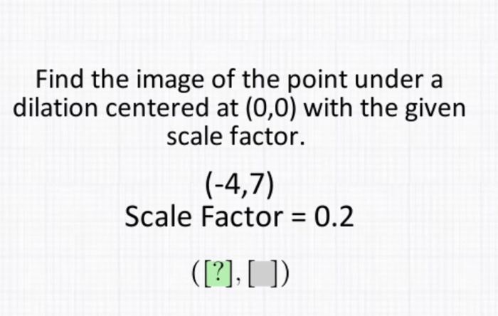 Solved Find the image of the point under a dilation centered | Chegg.com
