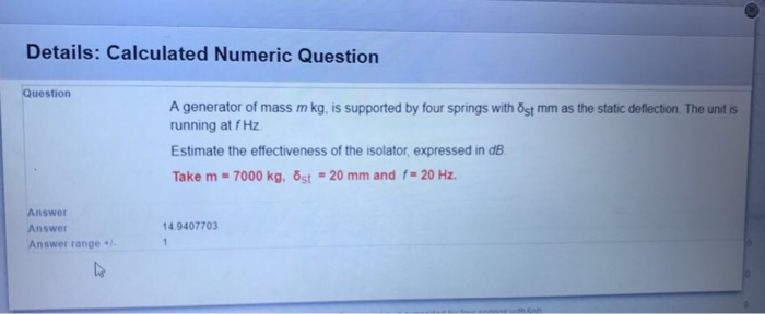 Solved Details: Calculated Numeric Question Question A steel | Chegg.com