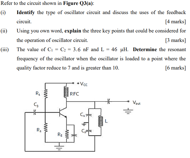 Solved Refer to the circuit shown in Figure Q3(a): (i) | Chegg.com