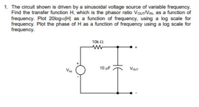 Solved 1. The circuit shown is driven by a sinusoidal | Chegg.com