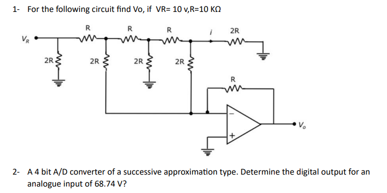 1- ﻿For the following circuit find Vo, ﻿if | Chegg.com