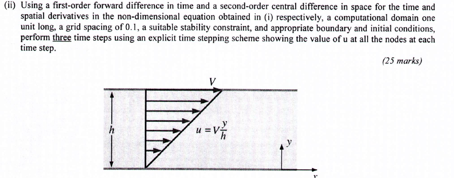 (ii) Using a first-order forward difference in time | Chegg.com