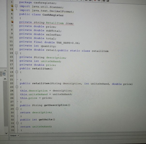 Solved package cashregister: import java.util.scanner: | Chegg.com