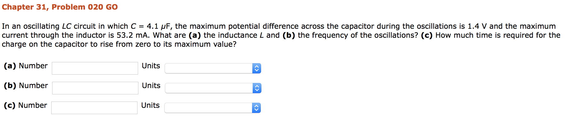 Solved Chapter 31, Problem 020 GO In an oscillating LC | Chegg.com