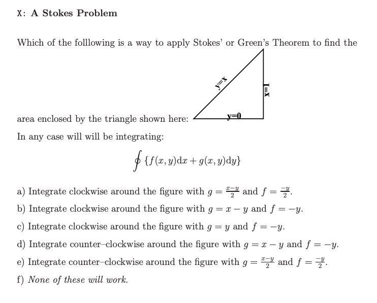 Solved X: A Stokes Problem Which of the folllowing is a way | Chegg.com