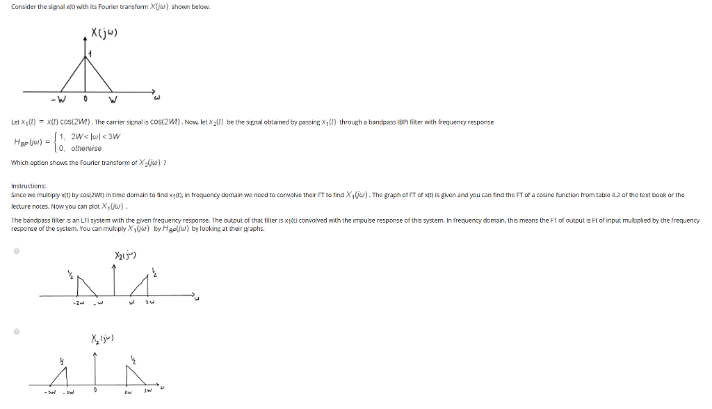 Solved Consider The Signal Xt With Its Fourier Transform 