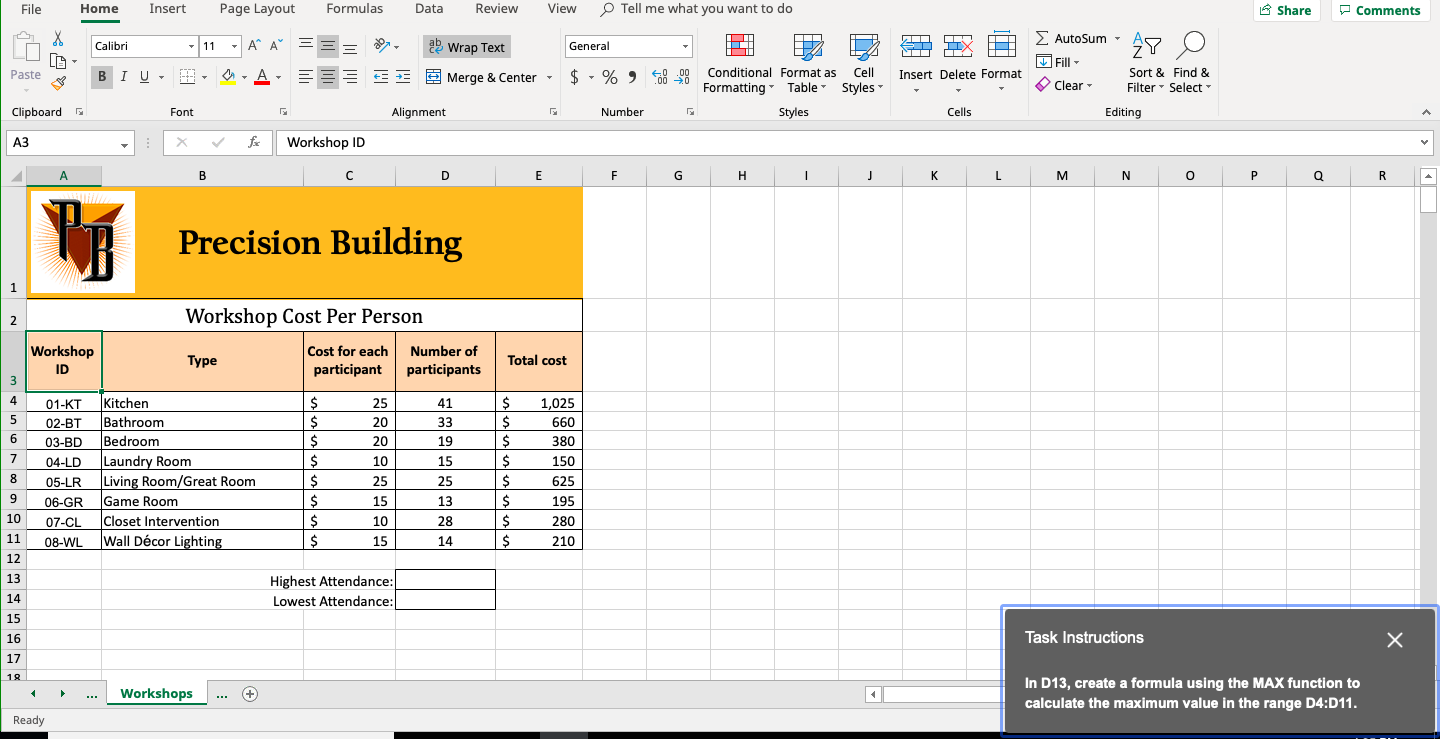 Solved File Home Insert Page Layout Formulas Data Review | Chegg.com