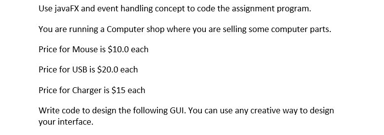 Solved Use Javafx And Event Handling Concept To Code The 