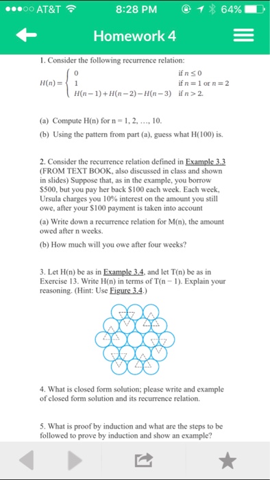 Solved Consider the following recurrence relation: H(n) = | Chegg.com