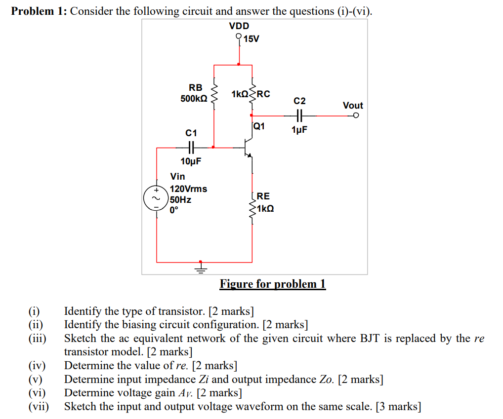 Solved Problem 1: Consider the following circuit and answer | Chegg.com