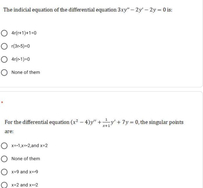 Solved The auxiliary equation of the differential equation | Chegg.com