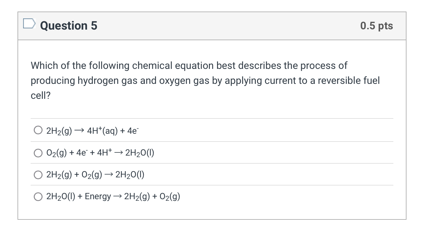 Solved Question 5Which of ﻿the following chemical equation | Chegg.com