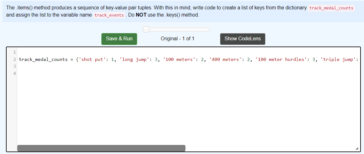 Solved The .items() method produces a sequence of key-value | Chegg.com