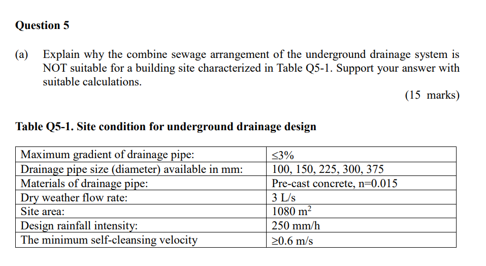 Manning formula: V=Rh2/3 S1/2n−1;Rh=A/P Chezy's | Chegg.com