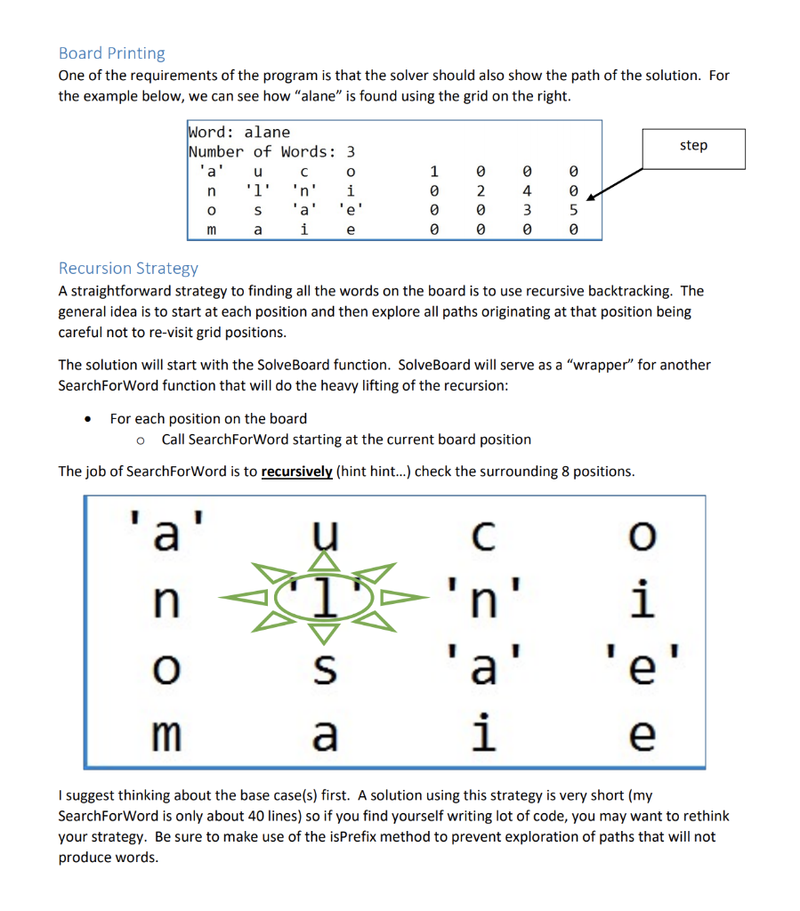 Boggle Solver Credit Todd Feldman for the original | Chegg.com