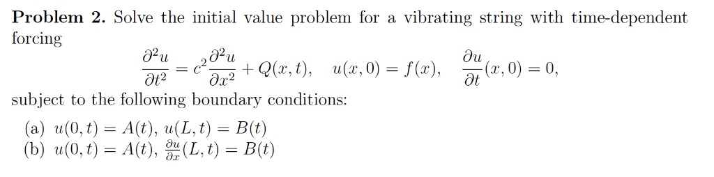 Solved Problem 2. Solve the initial value problem for a | Chegg.com