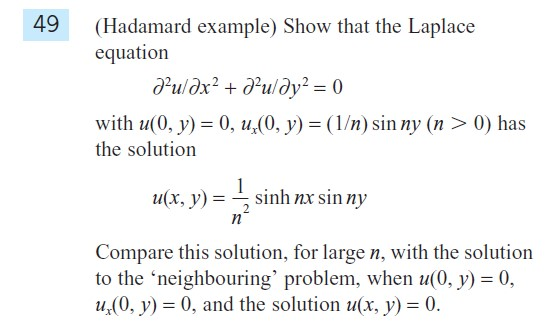 Solved (Hadamard example) Show that the Laplace equation ∂ | Chegg.com