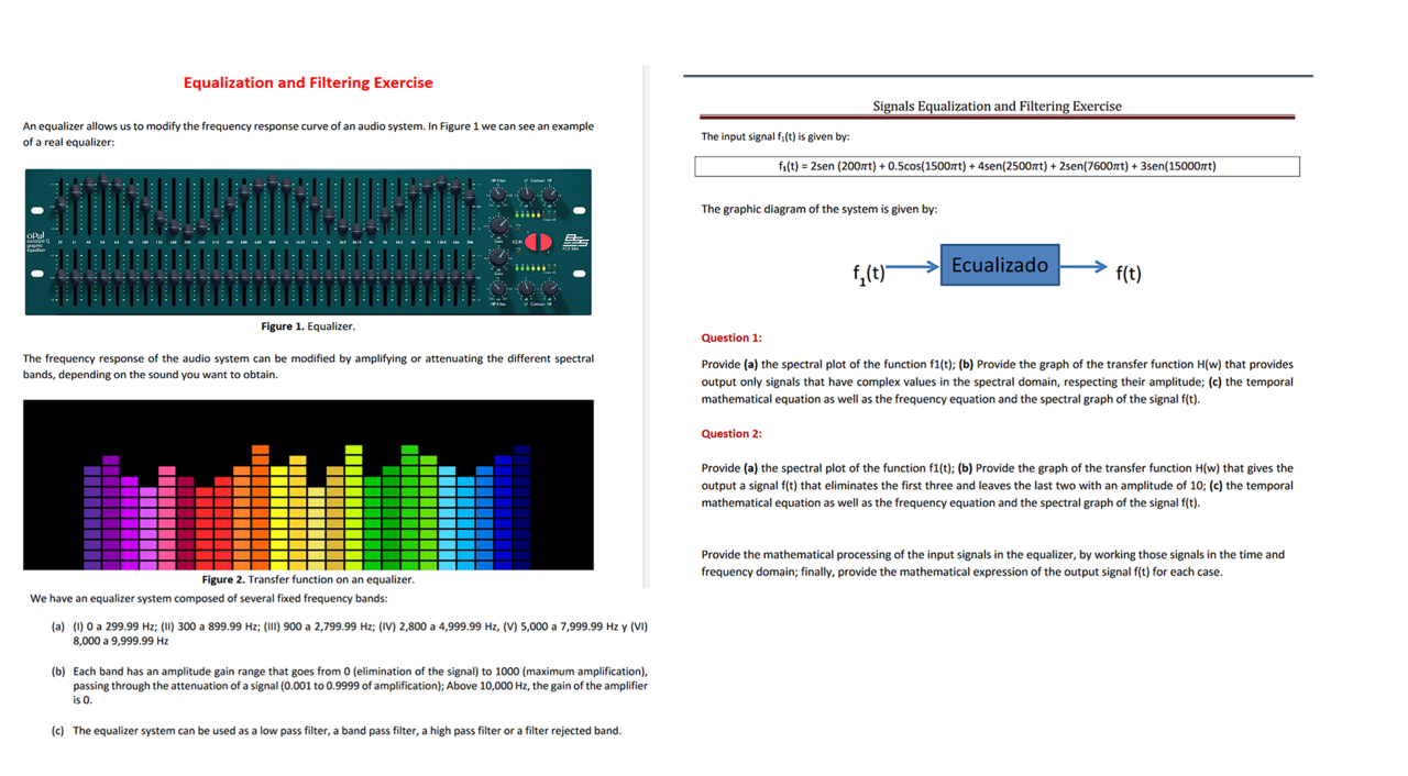 Solved (c) The equalizer system can be used as a low pass | Chegg.com
