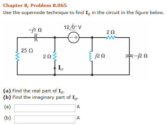 Solved Chapter 8, Problem 8.065 Use the supernode technique | Chegg.com