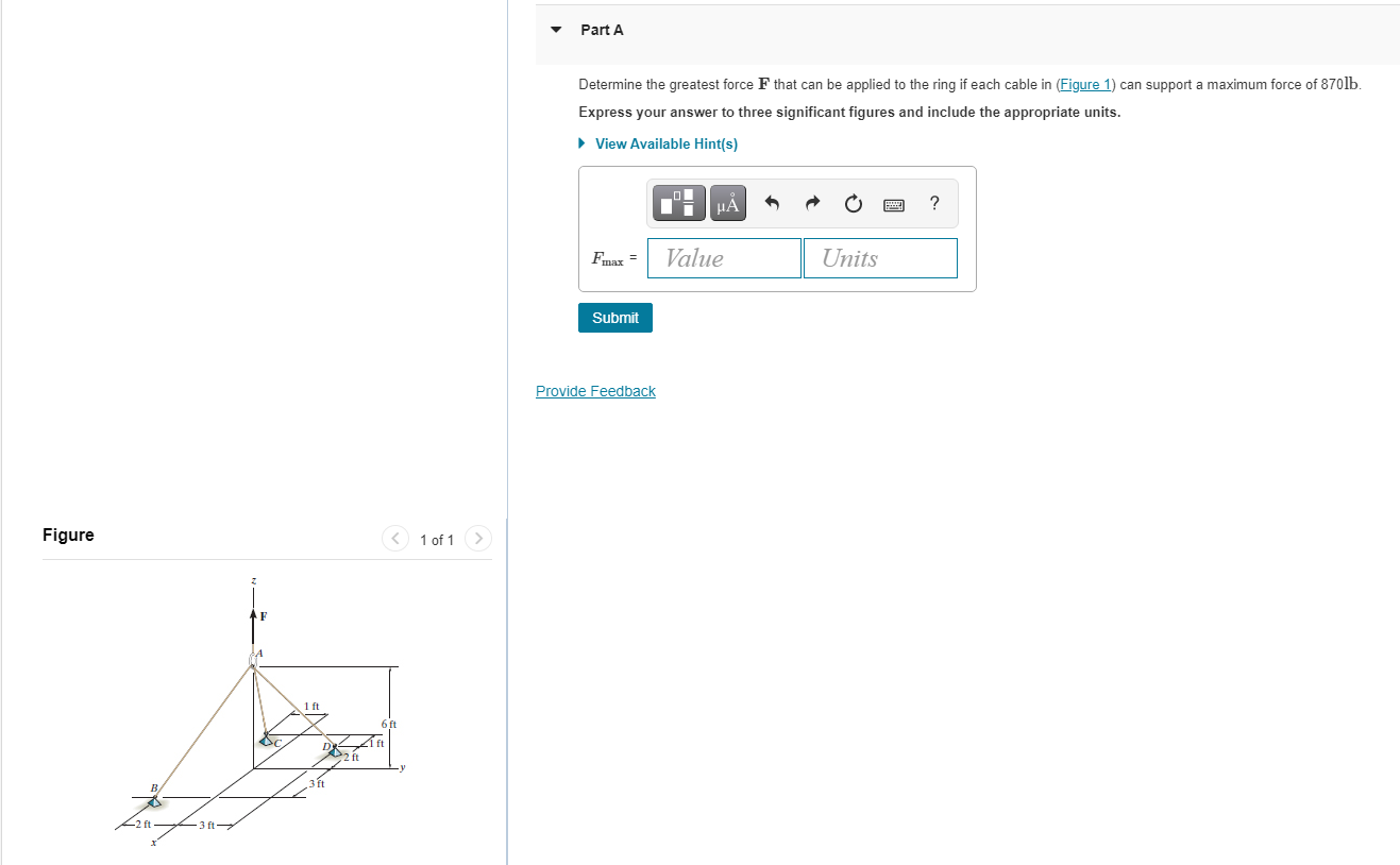 Solved Part A Determine The Greatest Force F That Can Be