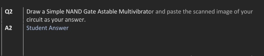 Solved Q2 2 ﻿Draw a Simple NAND Gate Astable Multivibrator | Chegg.com