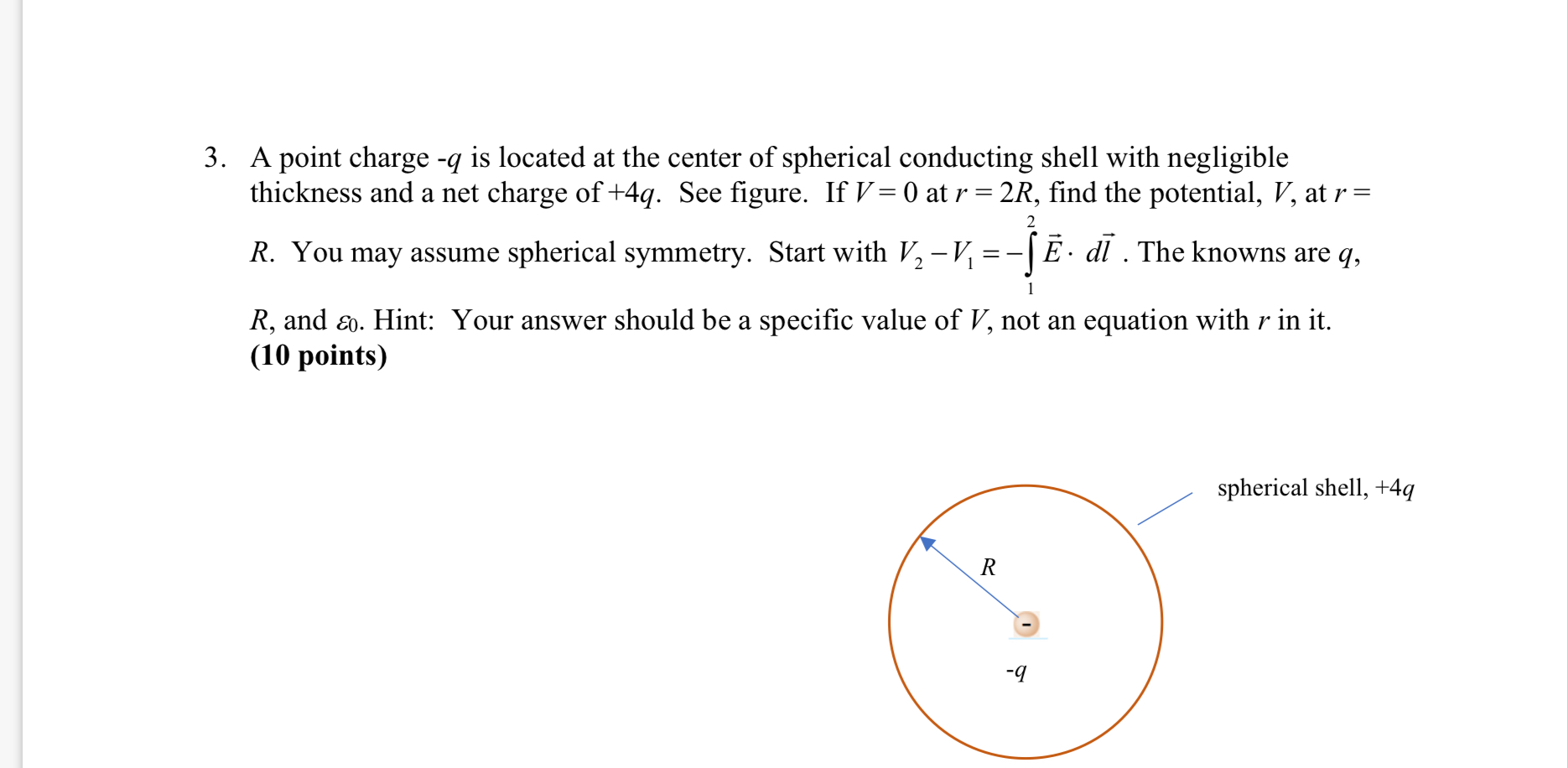 Solved A point charge -q ﻿is located at the center of | Chegg.com