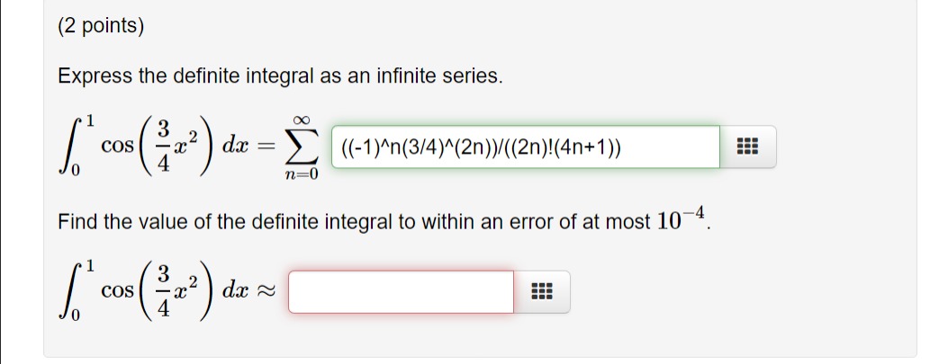 Solved Express the definite integral as an infinite series. | Chegg.com