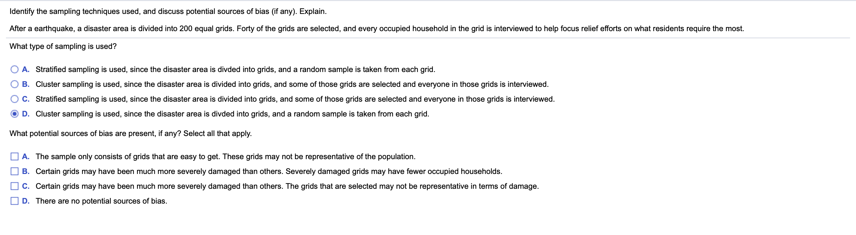 Solved Identify the sampling techniques used, and discuss | Chegg.com