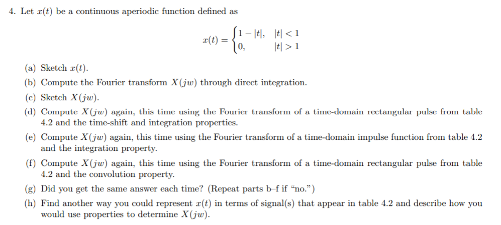 Solved TABLE 4.2 BASIC FOURIER TRANSFORM PAIRS Fourier | Chegg.com Solved TABLE 4.2 BASIC FOURIER TRANSFORM PAIRS Fourier | Chegg.com