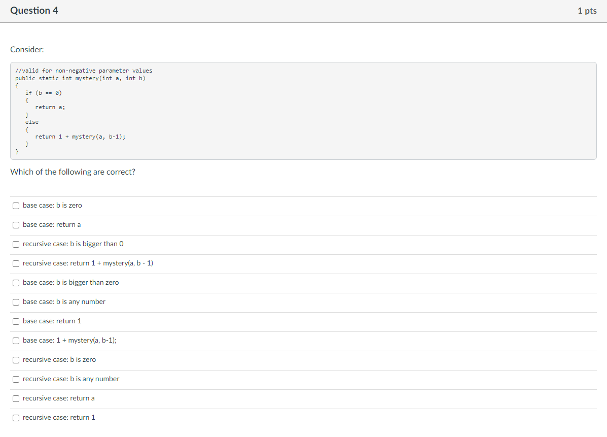 Solved //valid for non-negative parameter values public | Chegg.com