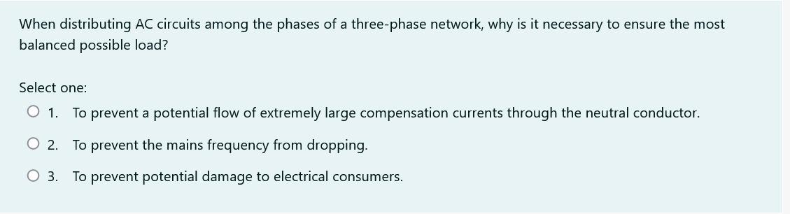 Solved When distributing AC circuits among the phases of a | Chegg.com