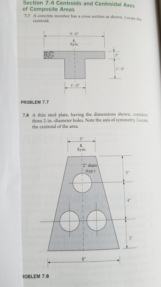 Solved Section 7.4 Centroids and Centroidal Axes of | Chegg.com